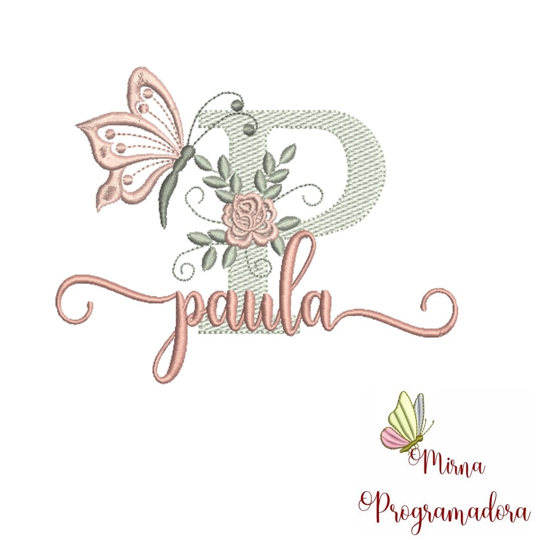 Matriz de Bordado - Nome Paula - Matrizes Lindas Matriz de Bordado - Nome Paula - Matrizes Lindas