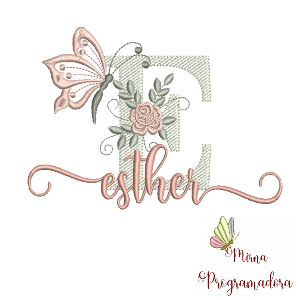 Matriz de Bordado - Nome Esther - Matrizes Lindas