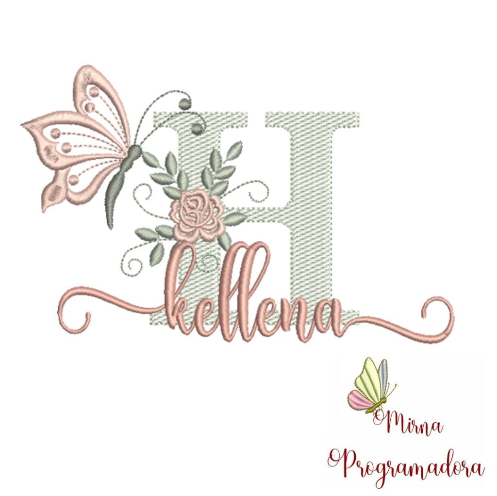 Matriz de Bordado - Nome Hellena - Matrizes Lindas
