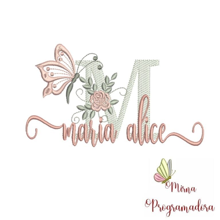 Matriz de Bordado - Nome Maria Alice - Matrizes Lindas