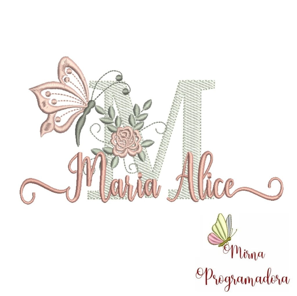 Matriz de Bordado - Nome Maria Alice - Matrizes Lindas