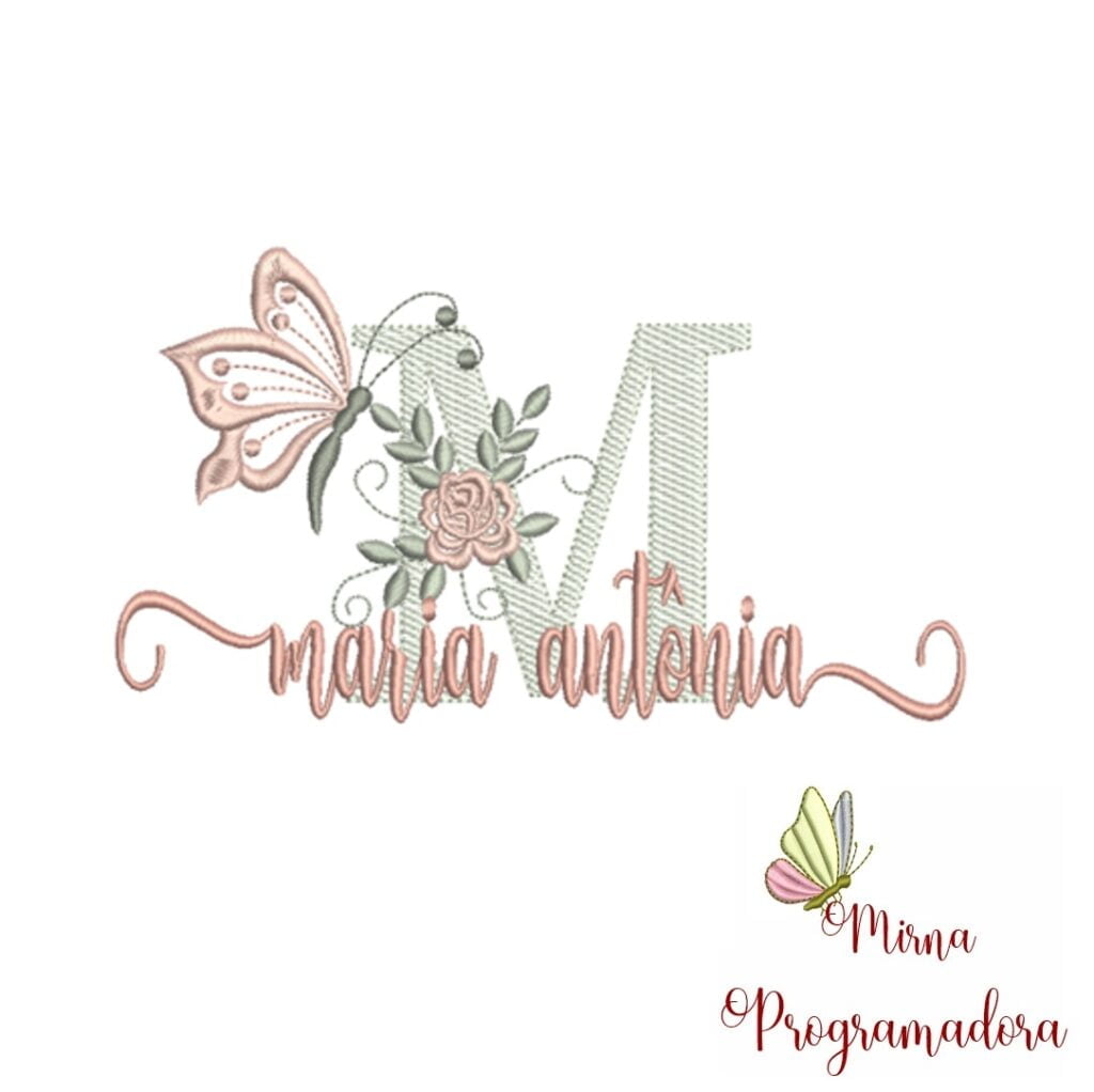 Matriz de Bordado - Nome Maria Antônia - Matrizes Lindas
