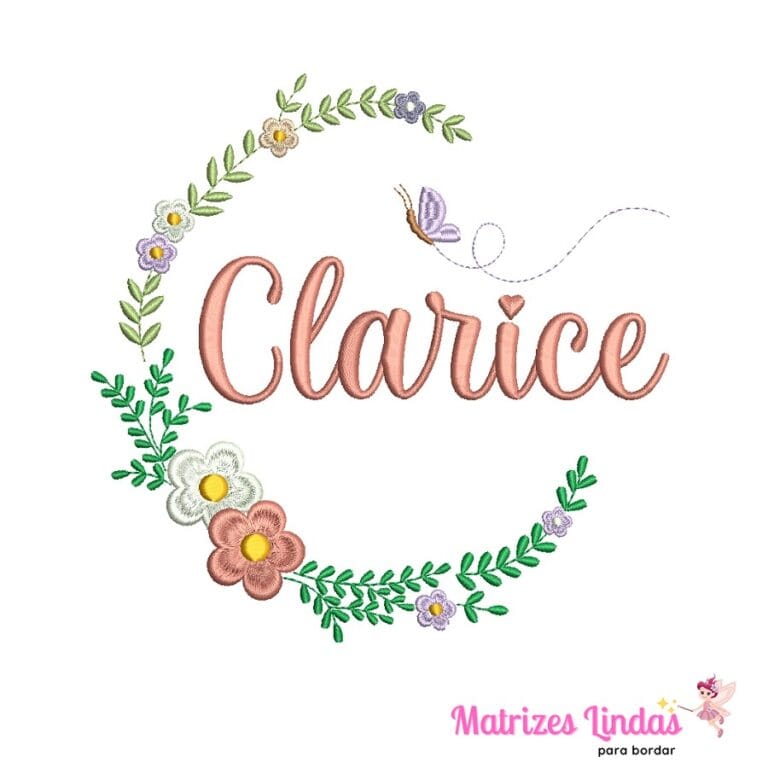 Matriz de Bordado - Nome Clarice 02 - Matrizes Lindas
