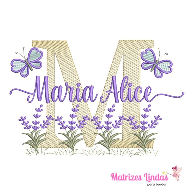 Matriz de Bordado - Nome Maria Alice 02 - Matrizes Lindas