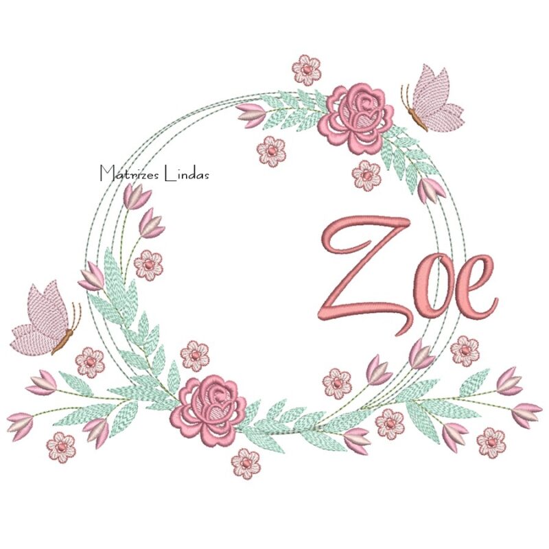 Matriz de Bordado - Nome Zoe - Matrizes Lindas