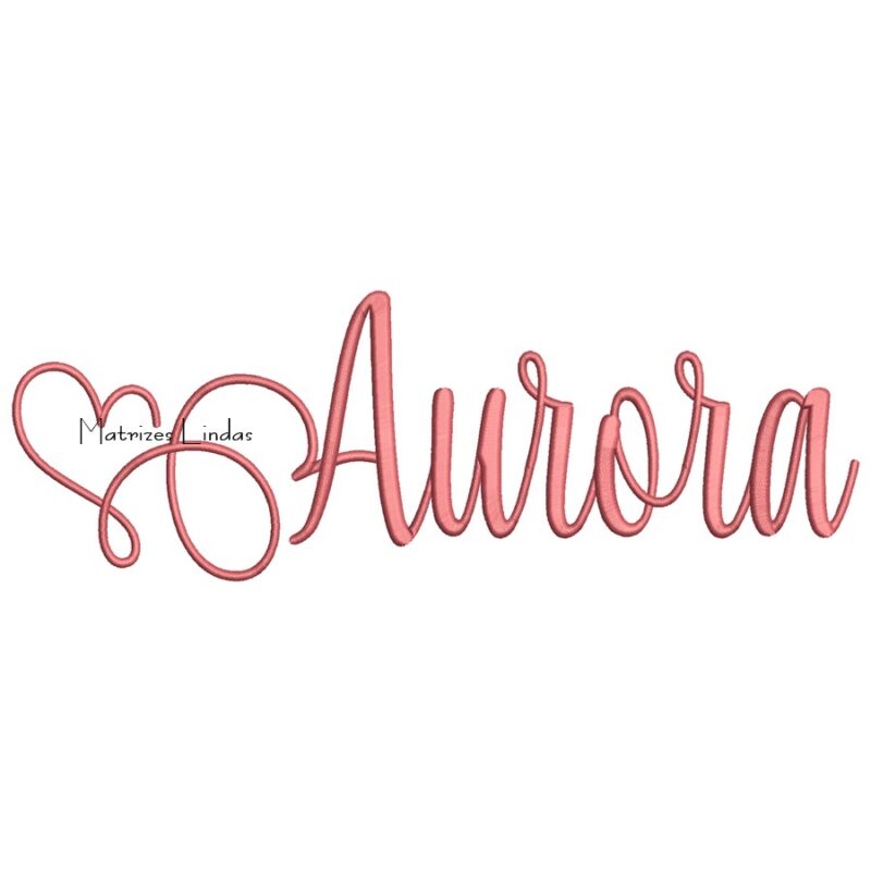 Matriz de Bordado - Nome Aurora Letra Cursiva - Matrizes Lindas
