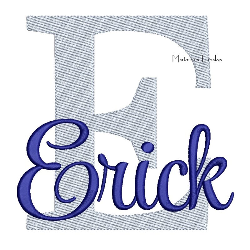 Matriz de Bordado - Nome Erick com Brinquedos - Matrizes Lindas