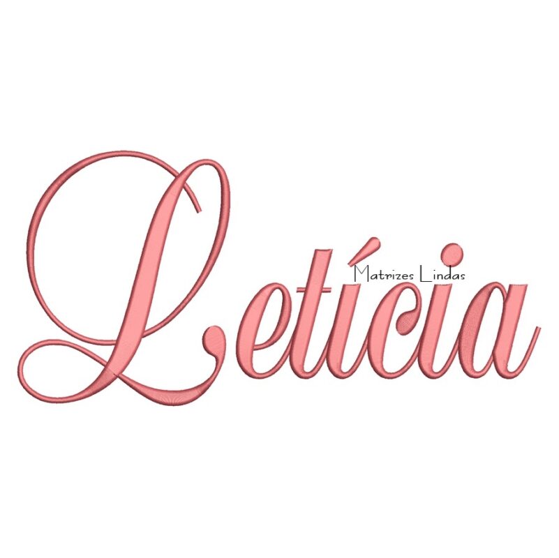 Matriz de Bordado - Nome Letícia Letra Cursiva - Matrizes Lindas